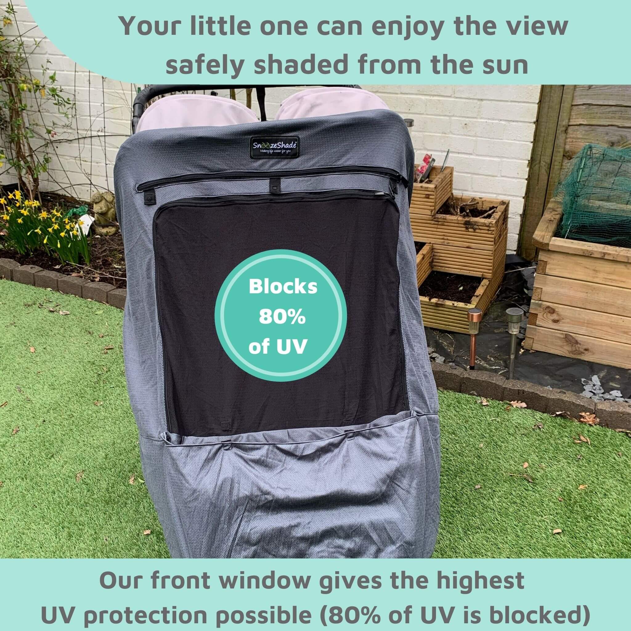 SnoozeShade Twin Deluxe | Blackout Shade for Double Strollers ...